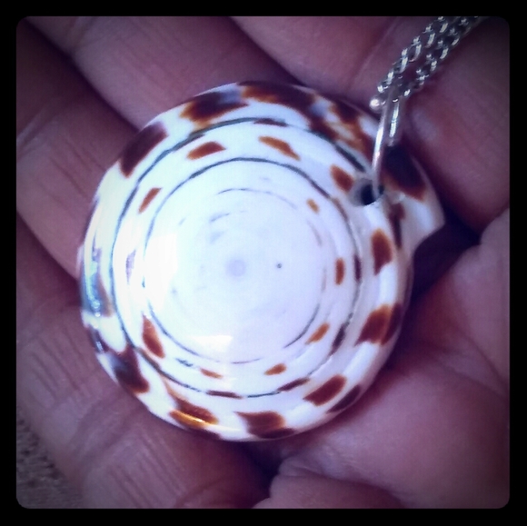 Vintage | Jewelry | Vintage Glass Shell Pendant Necklace | Poshmark